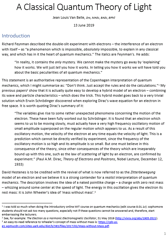 Bringing physics back to Quantum Physics: classical quantum theory ...