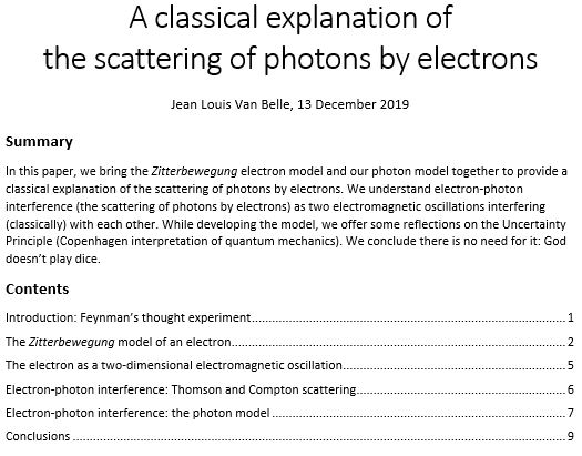 A classical explanation of the scattering of photons by electrons ...
